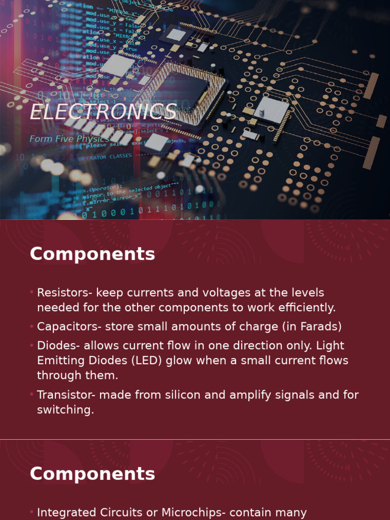 ELECTRONICS Form Five Physics | PDF
