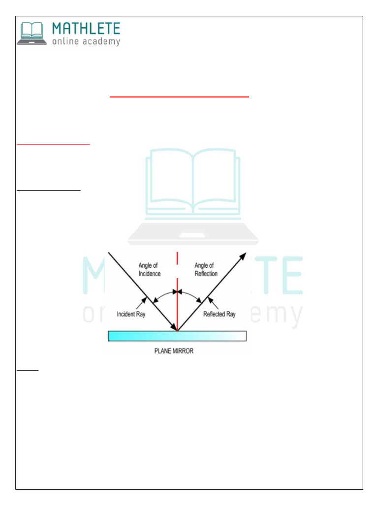Chapter-09 Light Reflection and Refraction | PDF | Mirror | Reflection ...