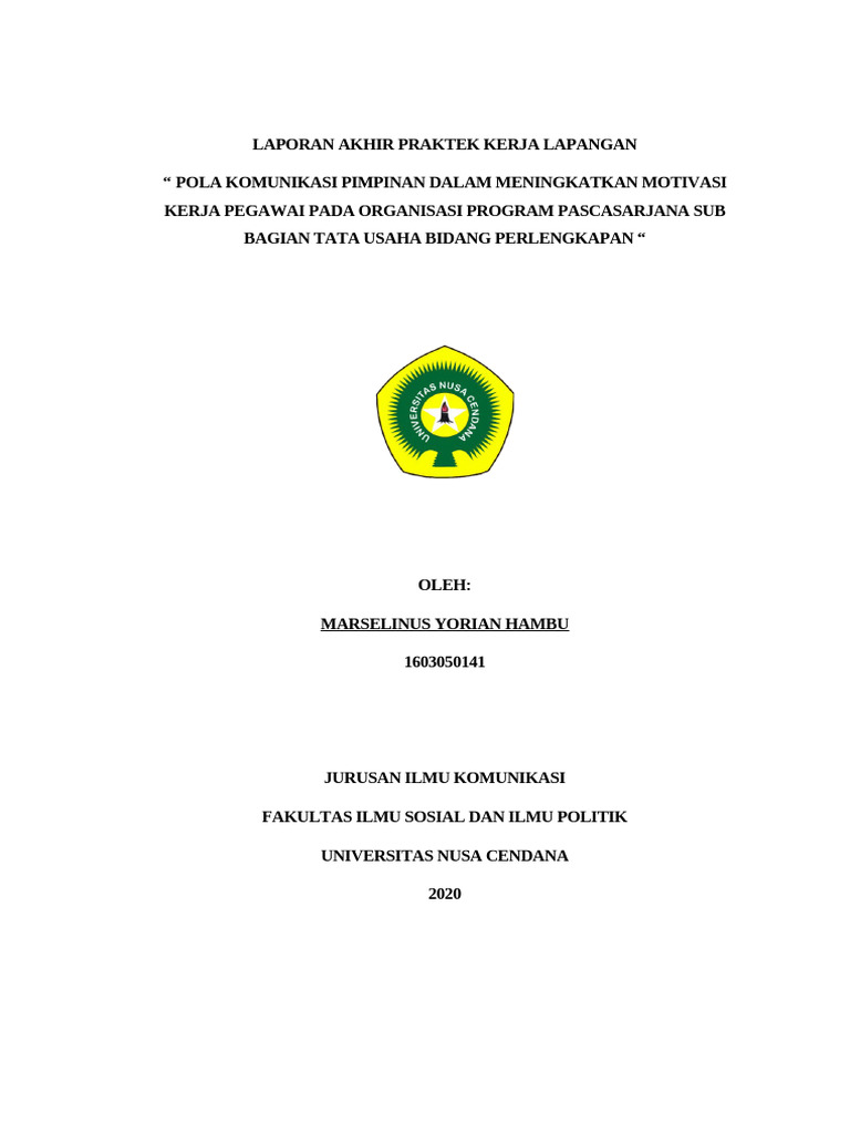 Laporan Akhir Praktek Kerja Lapangan | PDF