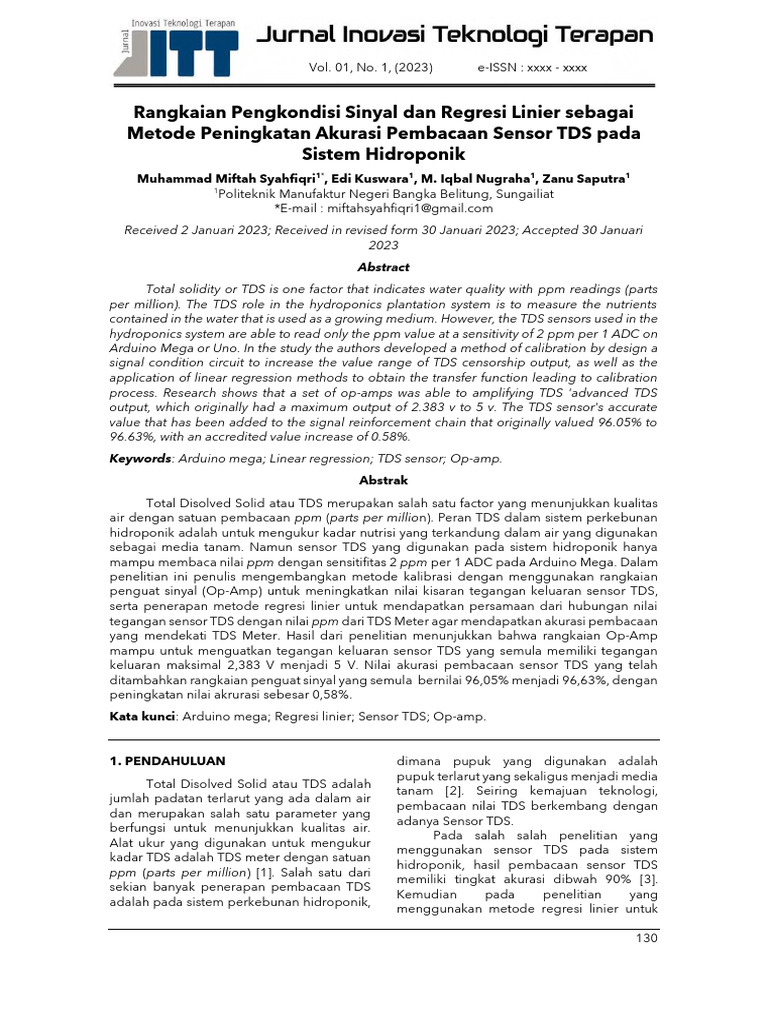 Rangkaian Pengkondisi Sinyal Dan Regresi Linier Sebagai Metode ...