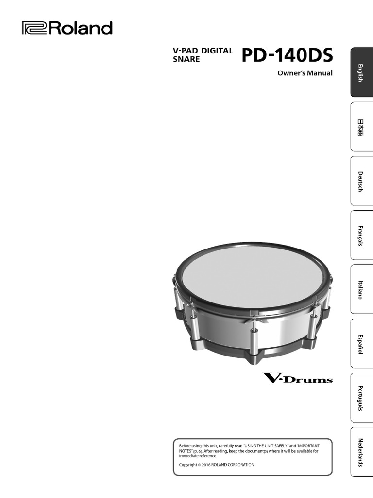Roland PD-140DS Snare Pad Manual | PDF | Screw | Electrical Connector
