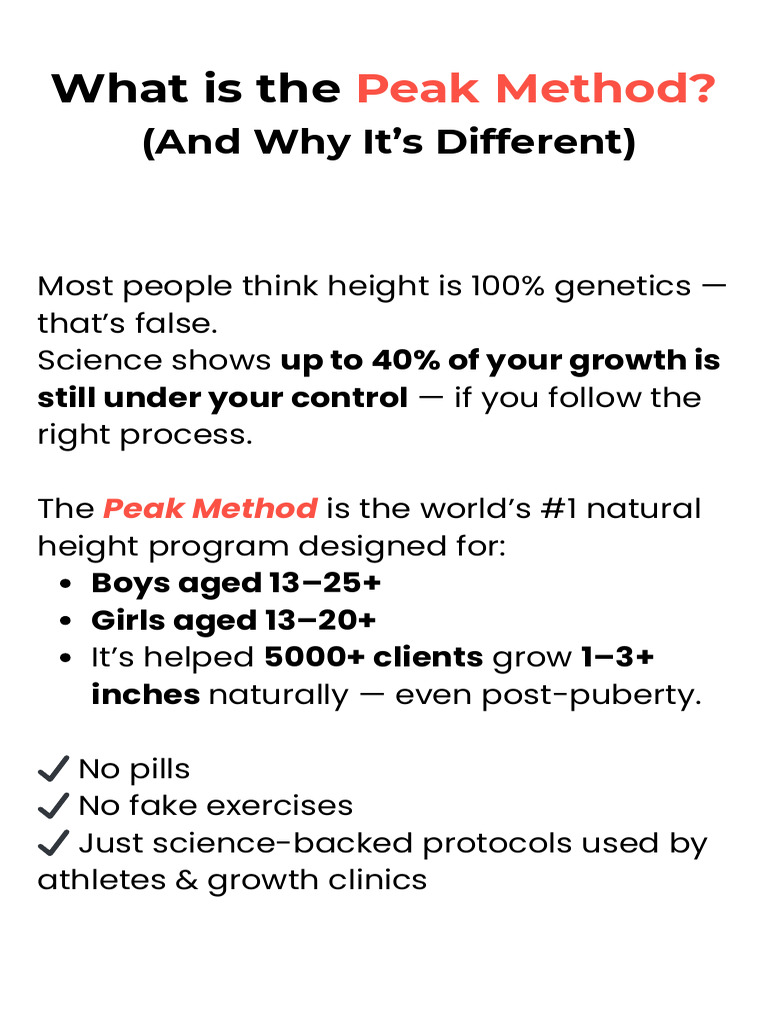 Height Starter Pack - Peak Methods | PDF | Growth Hormone