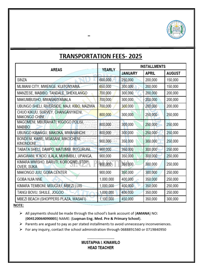Transportation Fees 2025 - Final Draft | PDF