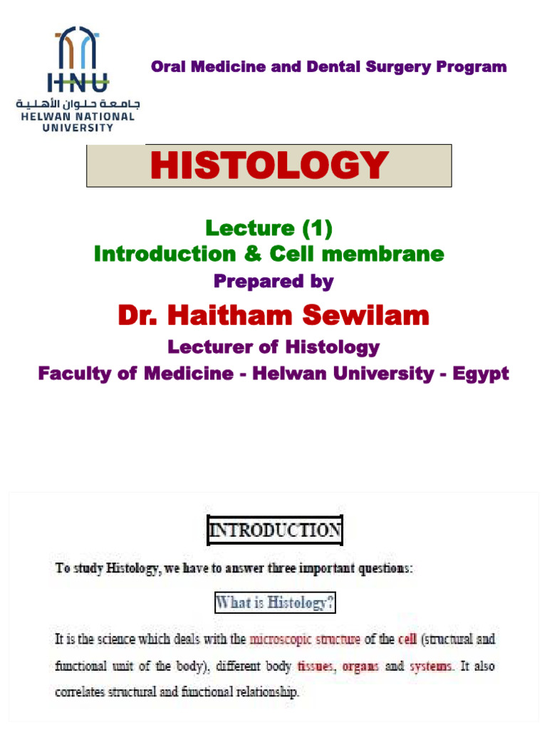 Histology Lectures Overview | PDF | Histology | Tissue (Biology)