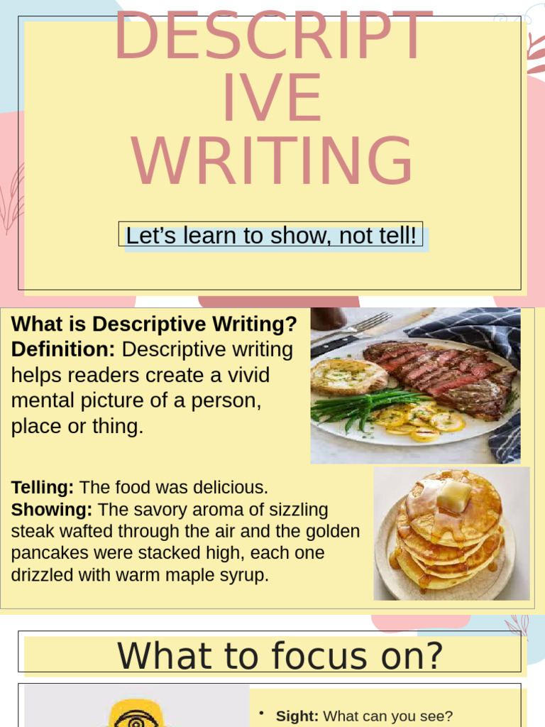 Mastering Descriptive Writing Techniques | PDF