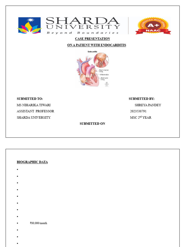 Case Presentation On Endocarditis | PDF | Heart | Embolism