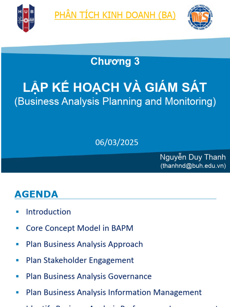 2025-BA-C3 - Business Analysis Planning & Monitoring | PDF | Business Analysis | Risk