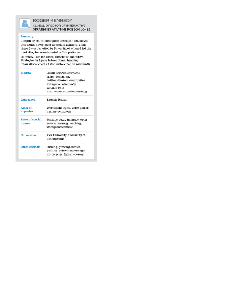 Keynote Upper Intermediate SB Unit 1 Writing Text Page 17 | PDF
