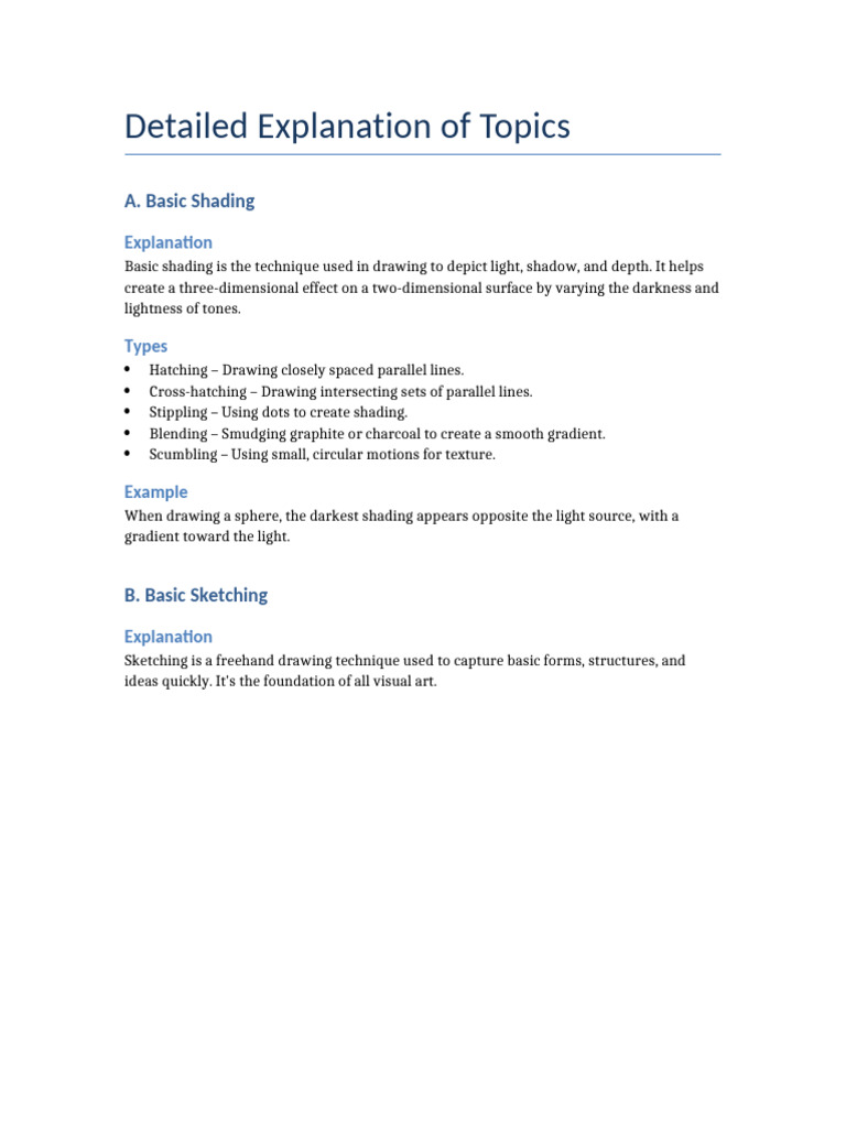 Detailed_Topics_Explanation | PDF | Drawing
