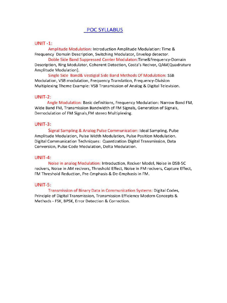 POC Syllabus | PDF