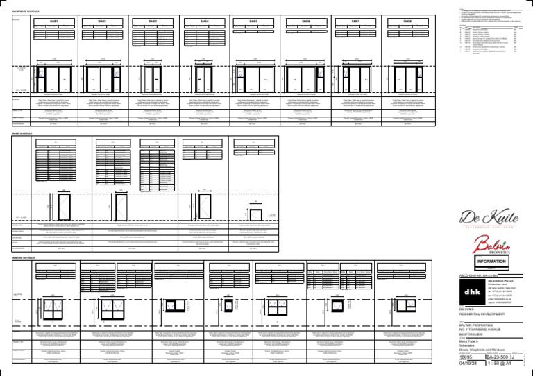 DHK - 18095 - de Kuile Block Type A - BA-23-500 - Schedules Doors, Shopfronts and Windows | PDF ...