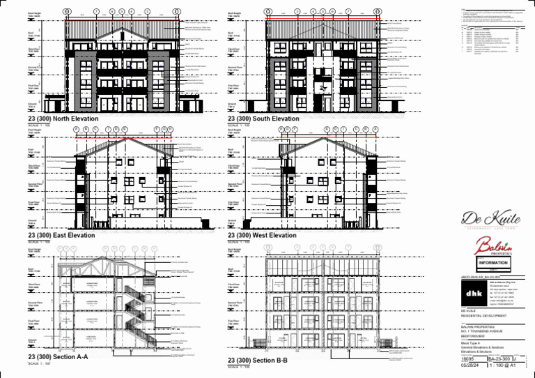 DHK - 18095 - de Kuile Block Type A - BA-23-300 - General Elevations & Sections Elevations ...