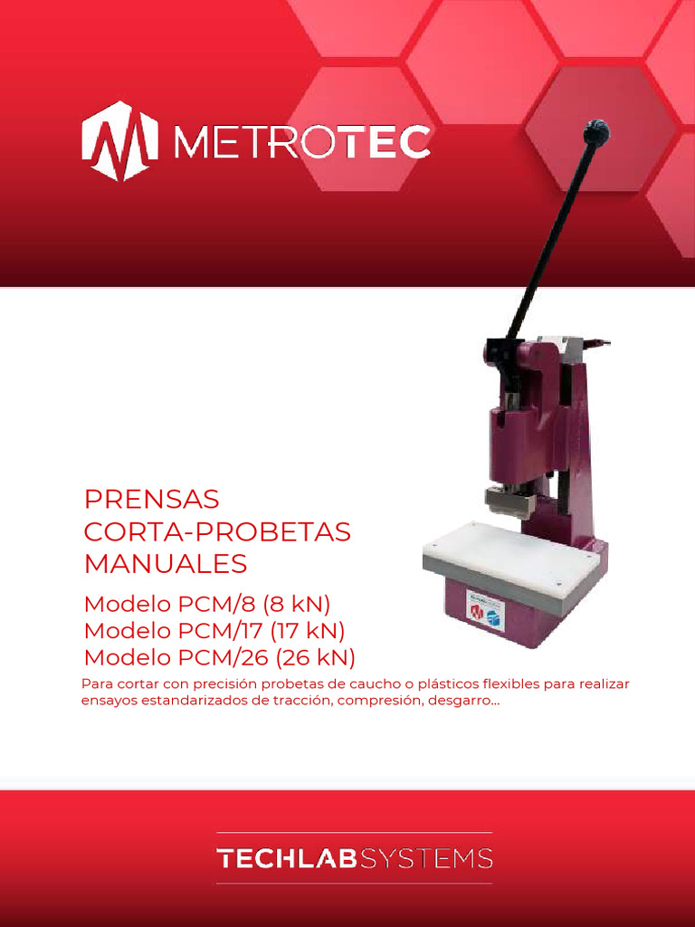 PCM_Prensas_Cortaprobetas_Manuales-1-CAT-E-R1 | PDF | Materiales