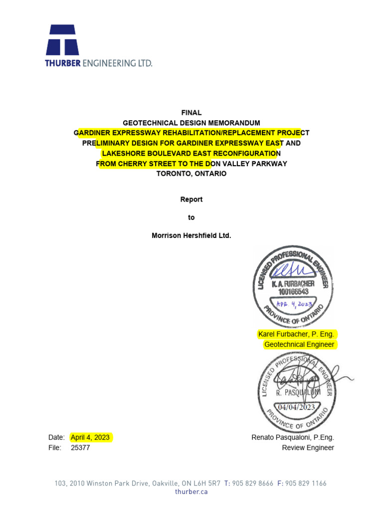 Appendix J - Geotechnical Design Memo | PDF | Deep Foundation | Foundation (Engineering)