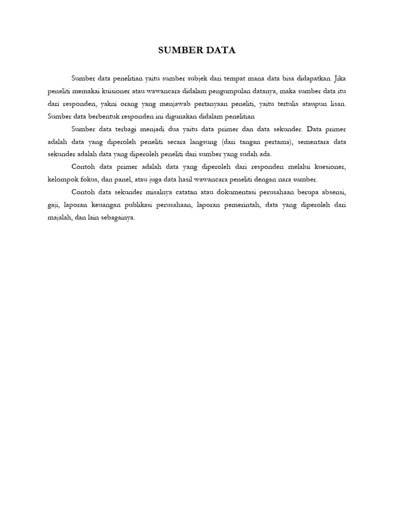 Pertemuan 10. Rekap Materi Sumber Data Dan Jenis Data | PDF