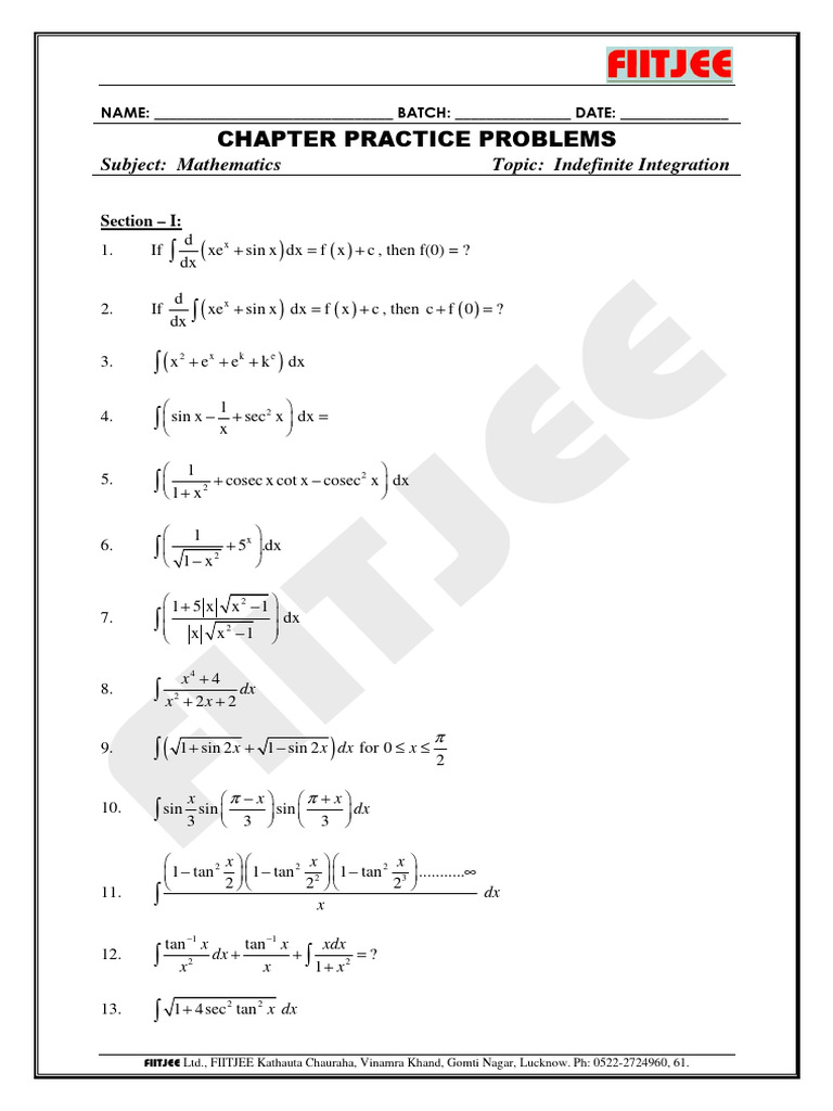 CPP - Indefinite Integration 2 | PDF