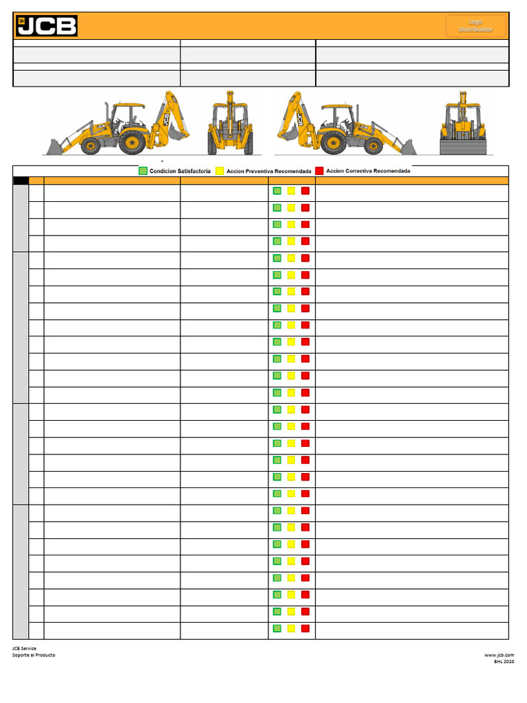 BHL - Machine Health Check - 2020 ES V2-Retroexcavadora | PDF | Eje ...