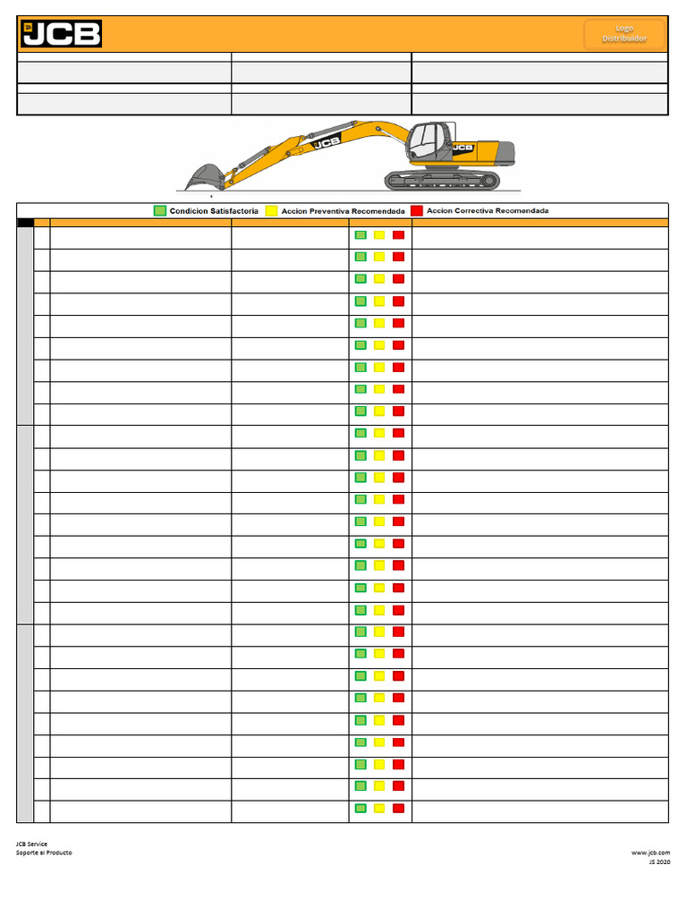 JS - Machine Health Check - 2020 ES v2 Excavador | PDF | Vehículos ...