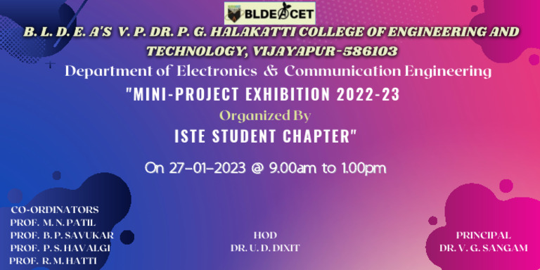 Mini-Project Exhibition-2022-23 Under Iste Student Chapter | PDF