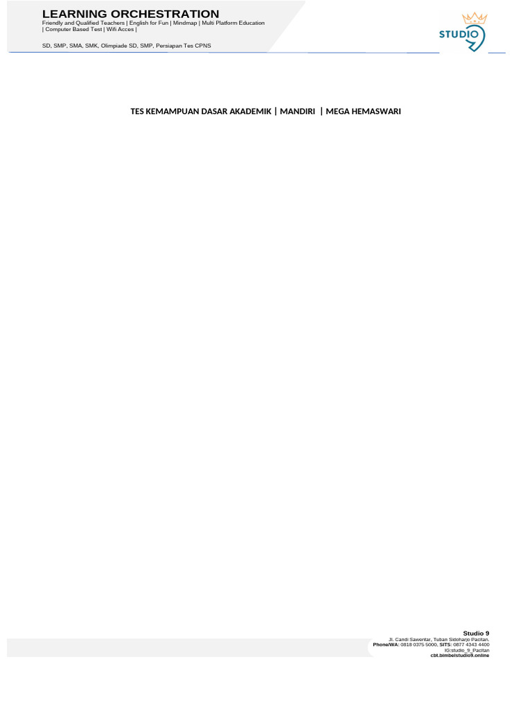 Contoh Soal TKDA UNS dan Pembahasan | PDF