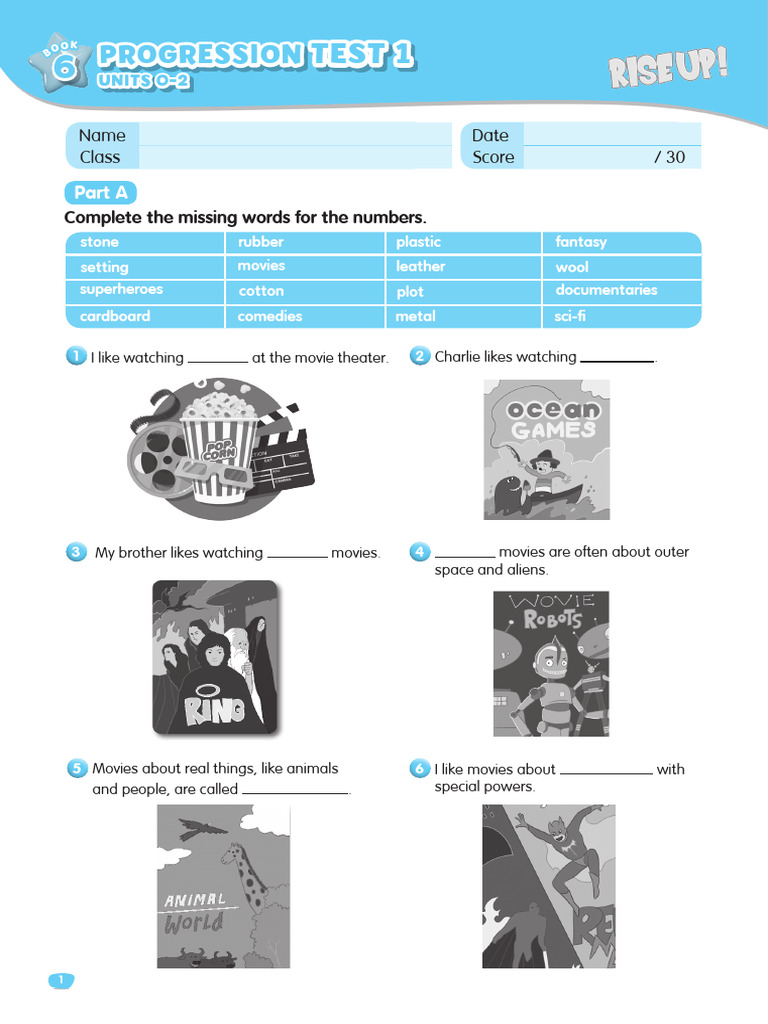 Rise Up! - Book 6 - Progression Test 1 | PDF