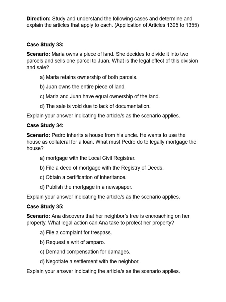 Case Study 33 To 38 (Obligation) - Week 13 Finals | PDF | Deed ...