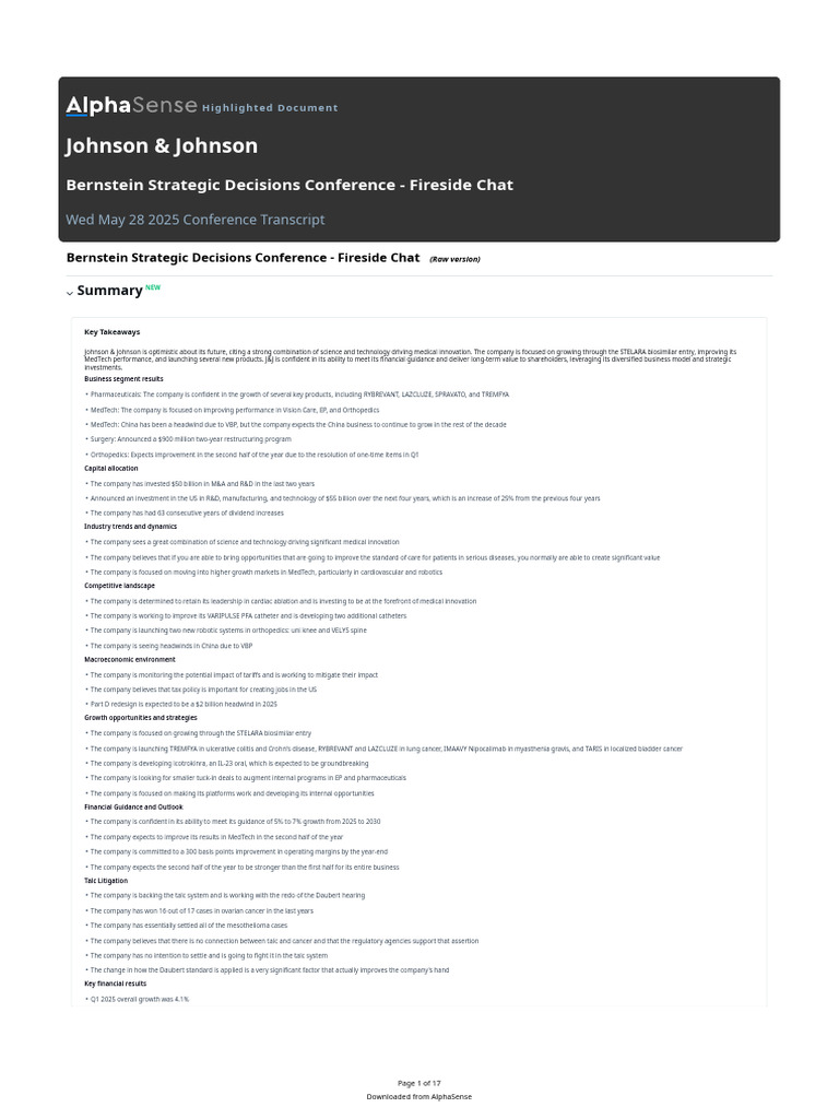 JNJ - T CP Document Dated 28-05-2025 | PDF | Medicine