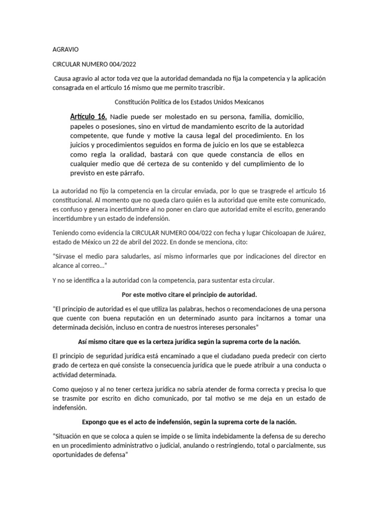 AGRAVIO | PDF | Justicia | Crimen y violencia
