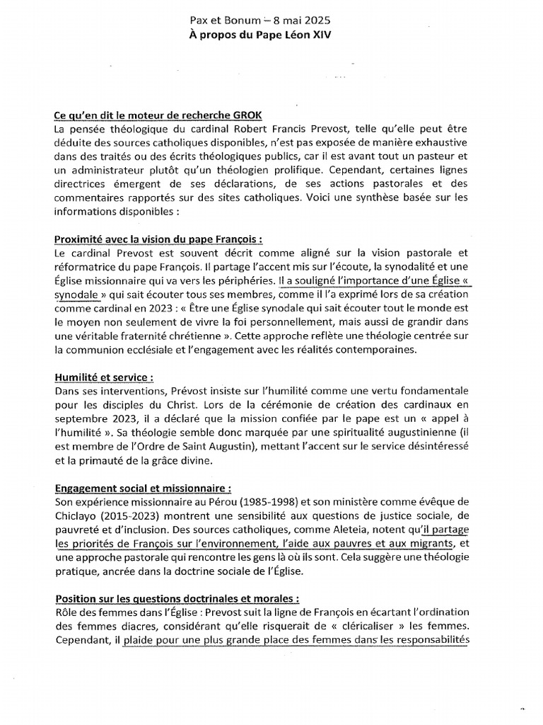 Le Pape Léon XIV | PDF