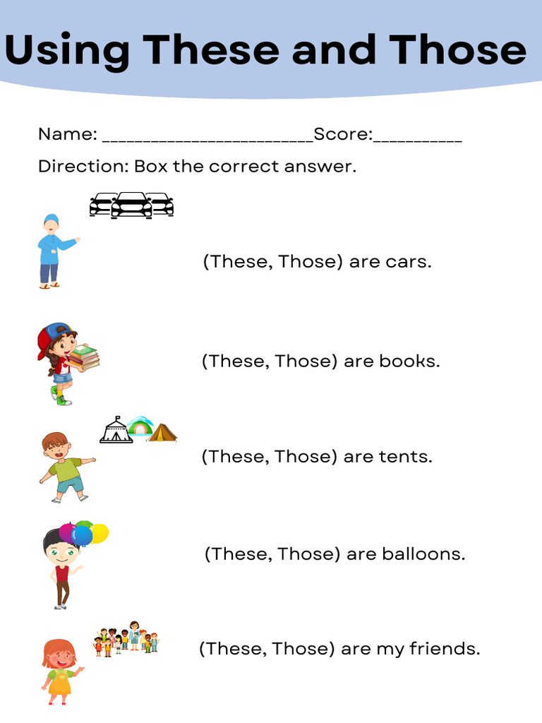 Using These and Those Worksheet | PDF
