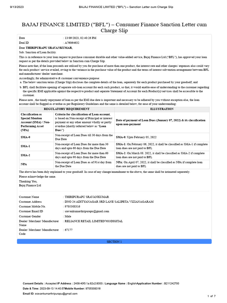 Charge Slip - 1712499527466 | PDF | Loans | Fee