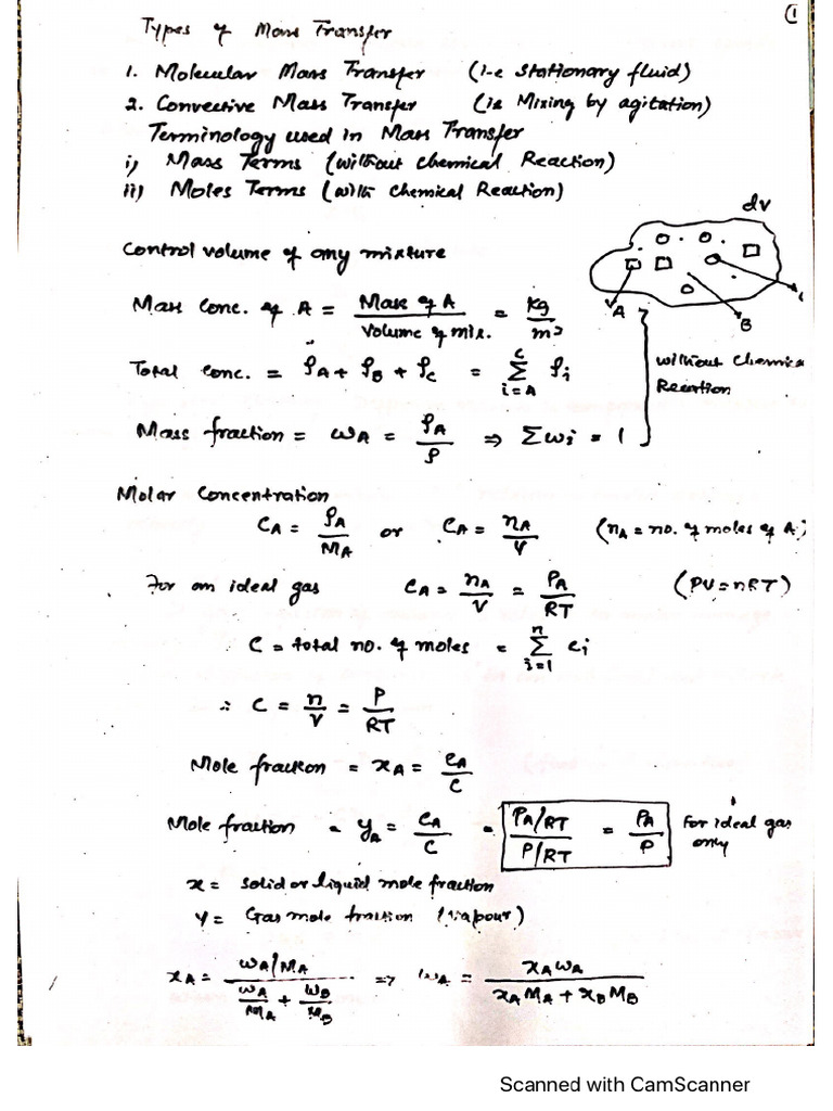 Mass Transfer 1 | PDF