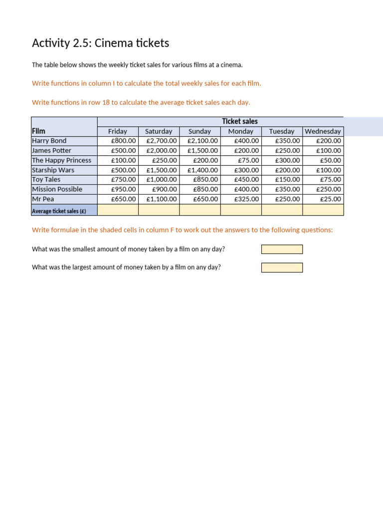 Microsoft Excel Workbook 2.5 - Introducing Spreadsheets | PDF | Spreadsheet