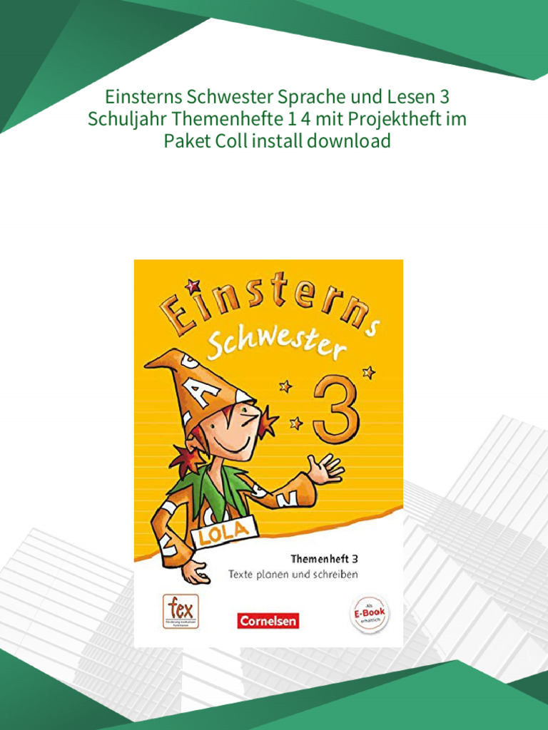 Einsterns Schwester Sprache Und Lesen 3 Schuljahr Themenhefte 1 4 Mit ...