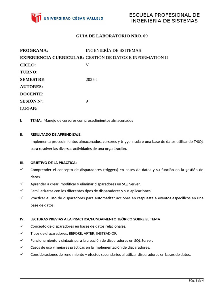Guia de Laboratorio 09 | PDF | Bases de datos | Servidor SQL de Microsoft