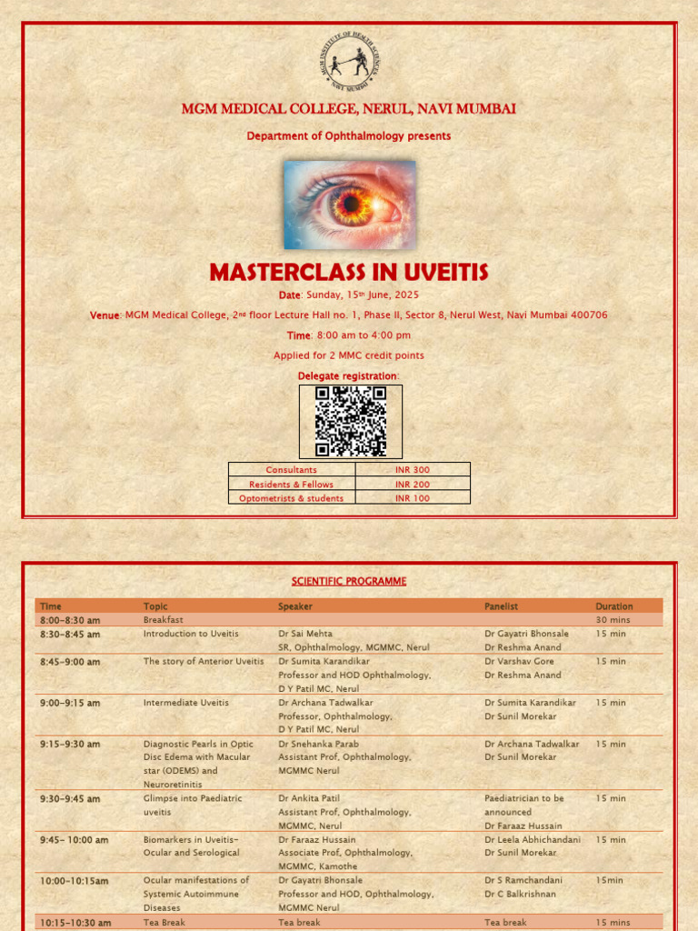CME On Masterclass in Uveitis 15 June 2025 | PDF | Ophthalmology ...