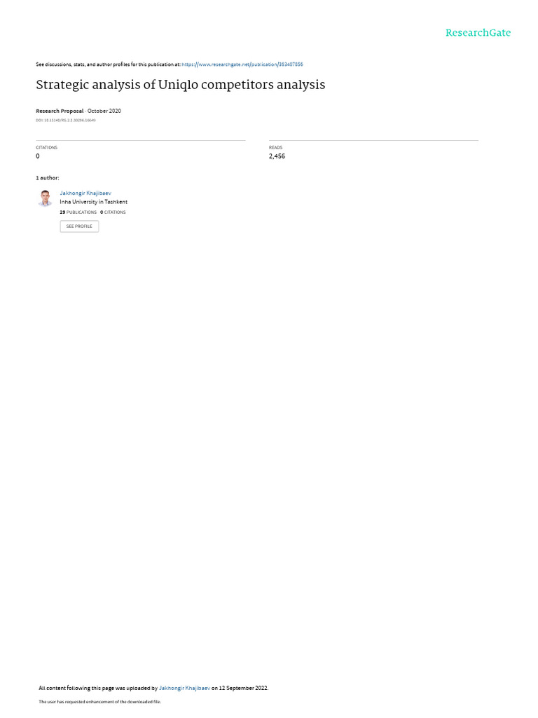 Khajibaev Jakhongir Case of Uniqlo | PDF | Retail | Marketing