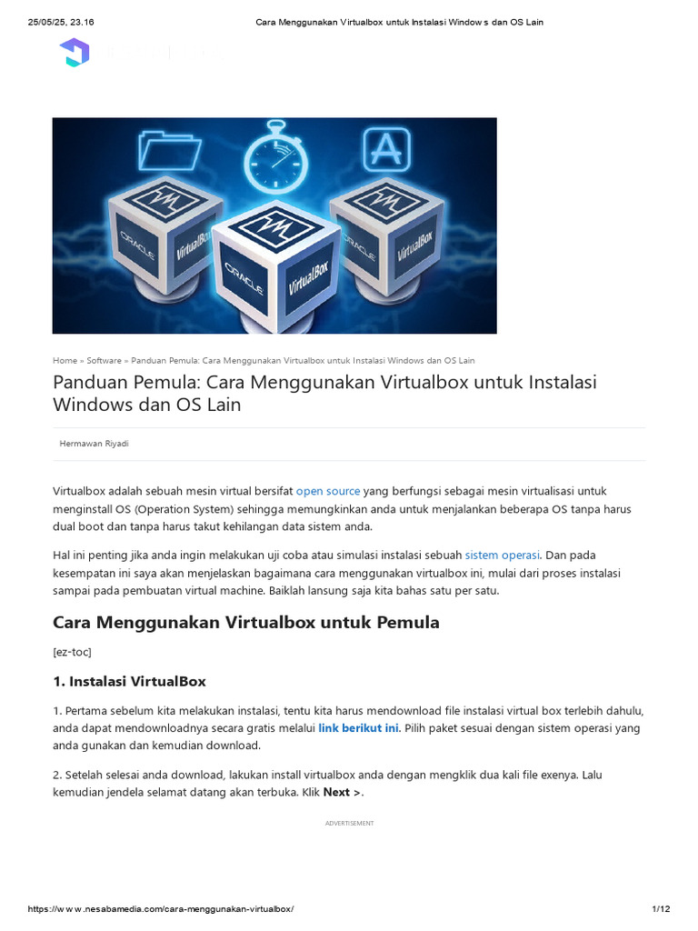 Cara Menggunakan Virtualbox Untuk Instalasi Windows Dan OS Lain | PDF