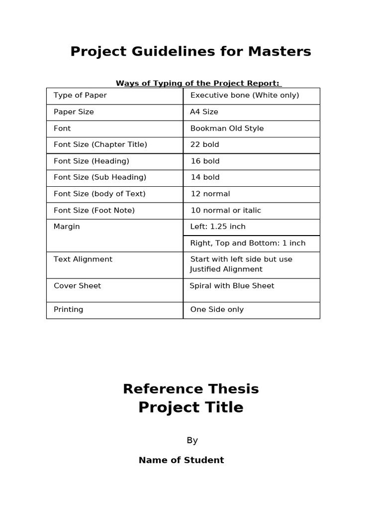 GUCPC Guidlines For Project Report - BSC | PDF