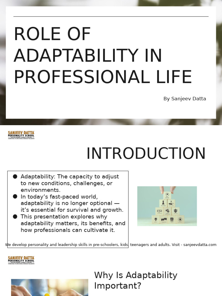 Role Of Adaptability In Professional Life Pdf Adolescence Leadership