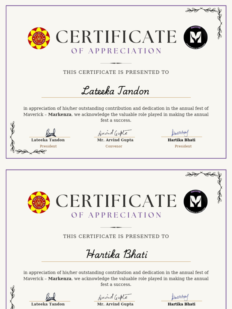 Fest Certificates | PDF