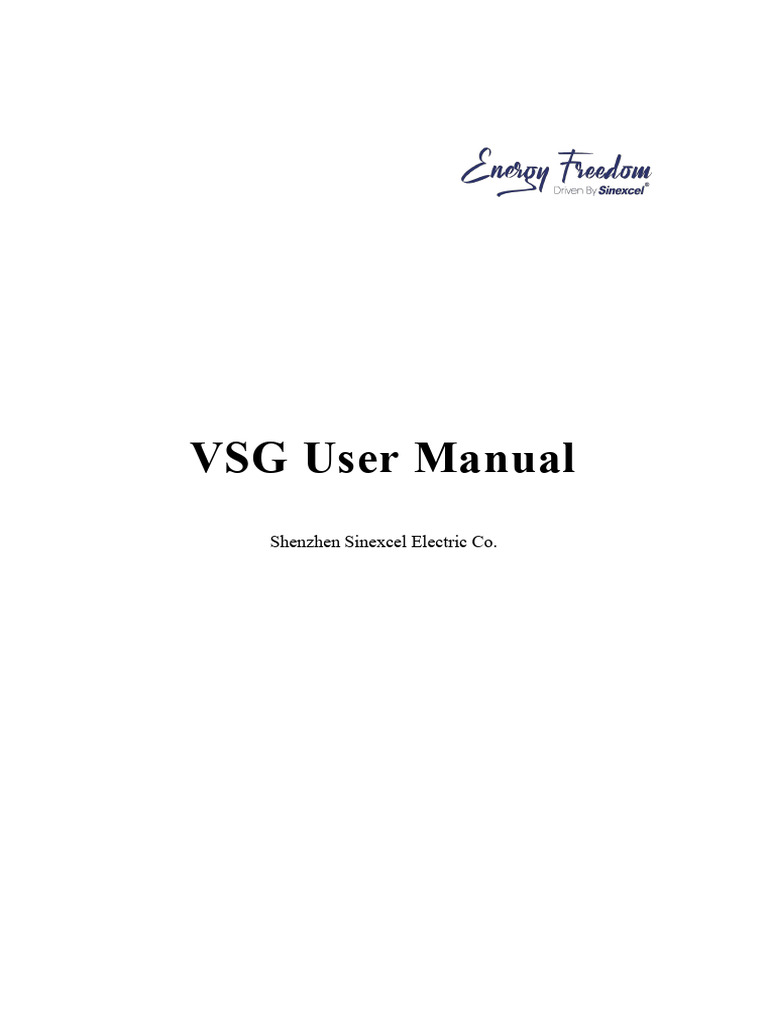 VSG User Manual Overview | PDF | Power Inverter | Electrical Grid