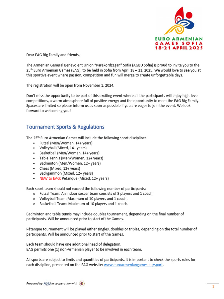 EAG 2025 Sofia Invitation | PDF | Lunch