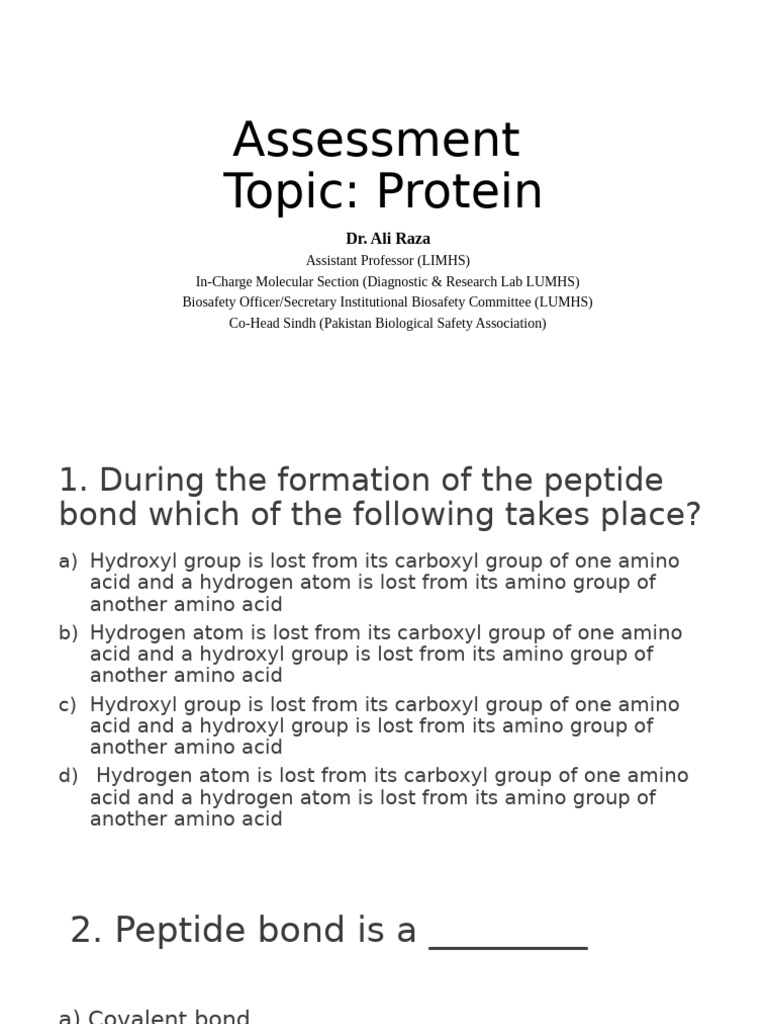 Protein BCQ Test | PDF | Amino Acid | Denaturation (Biochemistry)