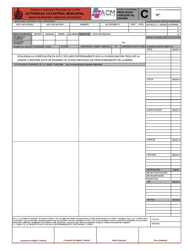 Ficha Catastral Acm2024 C | PDF
