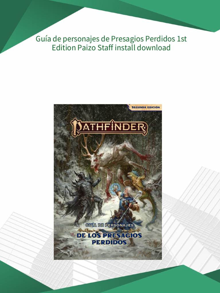 Guía de personajes de Presagios Perdidos 1st Edition Paizo Staff download | PDF | Duendes