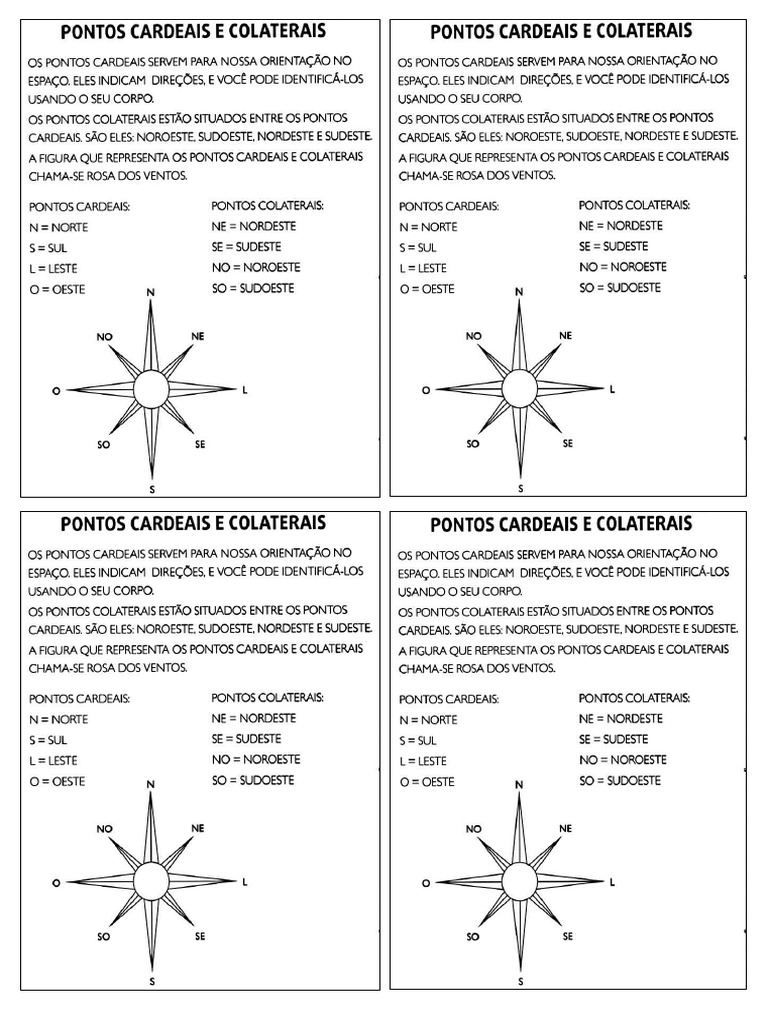 Pontos Cardeais e Colaterais | PDF