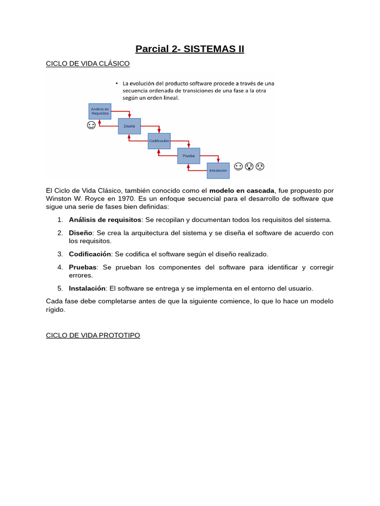 Parcial 2-Ciclos de Vida | PDF | Software | Ingeniería de software