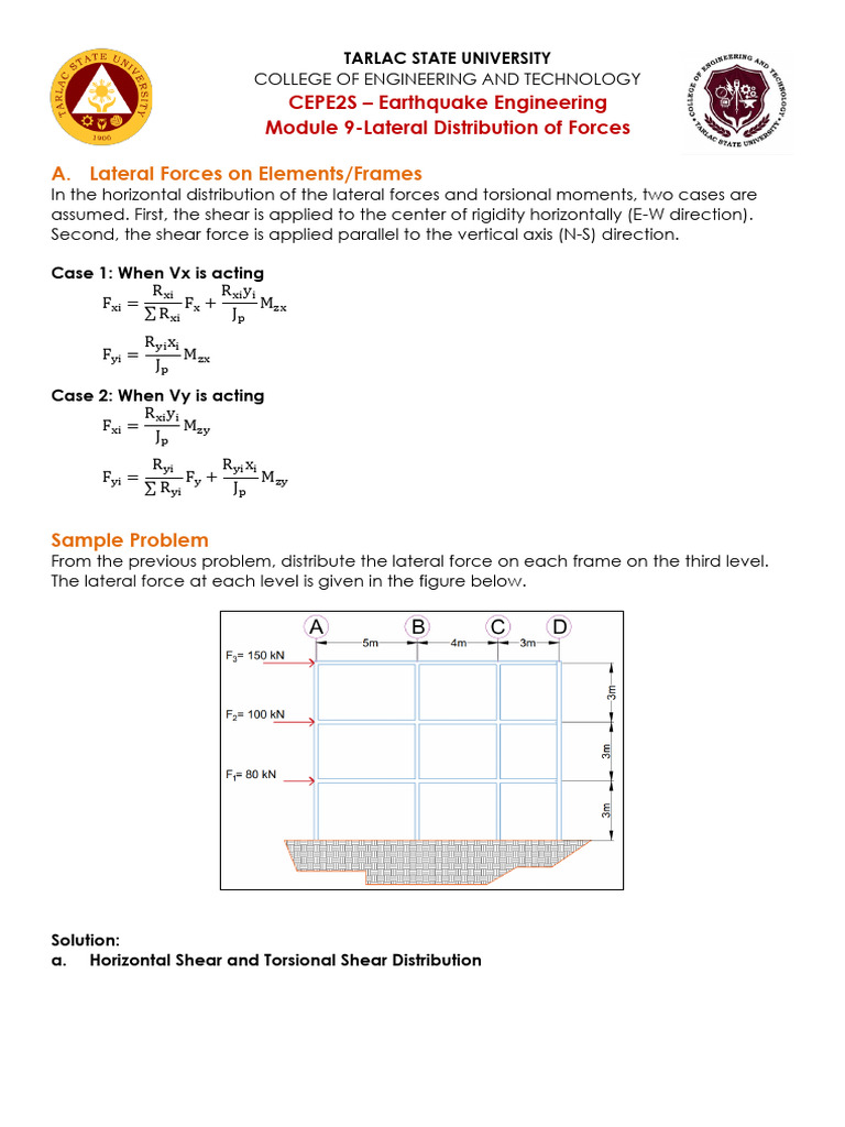 Lateral Force Distribution in Frames | PDF | Applied And ...