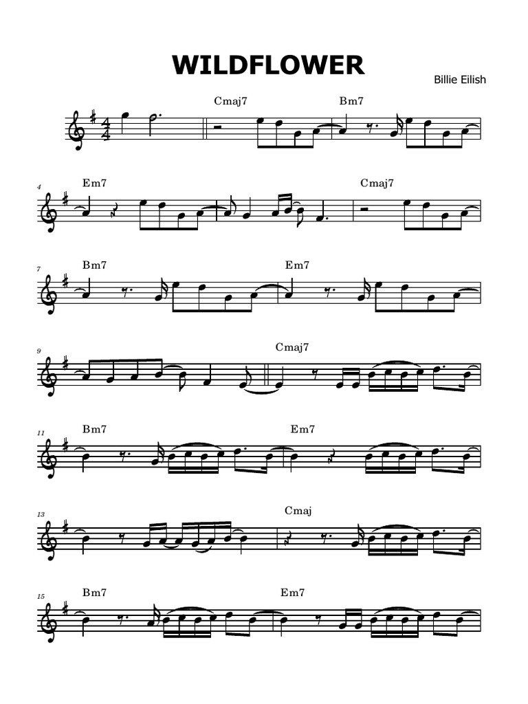 Billie Eilish Wildflower Sheet Music | PDF